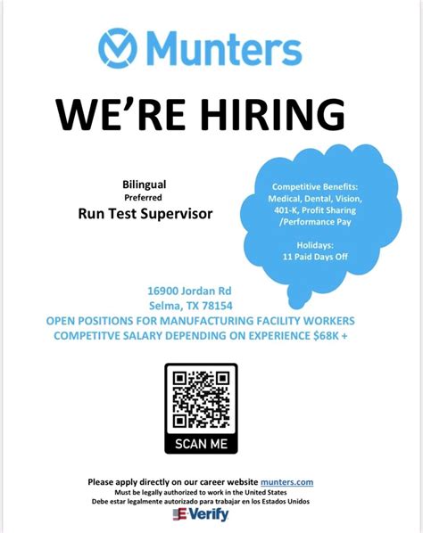 pilar cuellar on linkedin munters in selma tx is hiring 68 000 must have strong manufacturing…