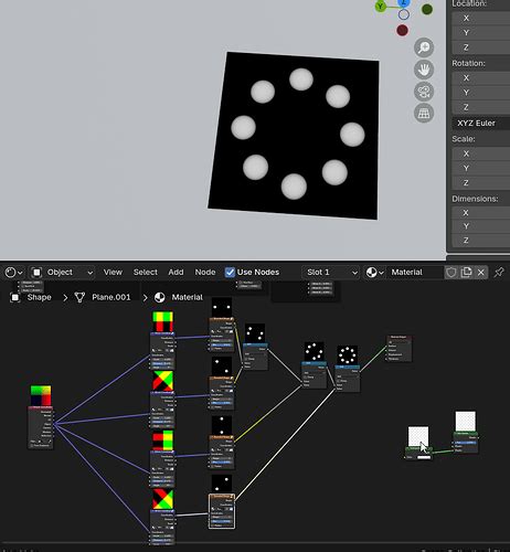 how to make a circle of shapes in shader nodes materials and textures