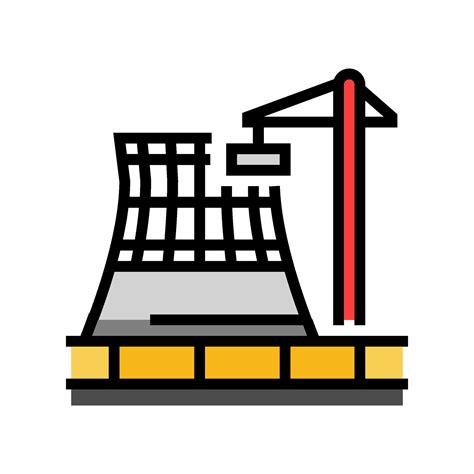 Plant Construction Nuclear Energy Color Icon Vector Illustration
