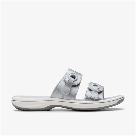 Womens Breeze Maye Silver Flat Cloudsteppers™ Sandals Clarks