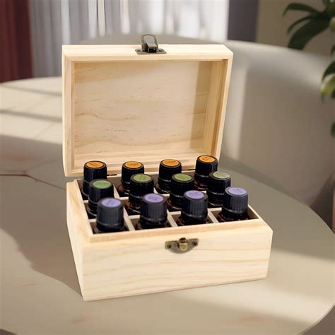 საკმევლის ეთერზეთების შესანახი ყუთი მასიური ხის 12 კუპე ნათება გაუმტარი ნაღმტყორცნებისა და