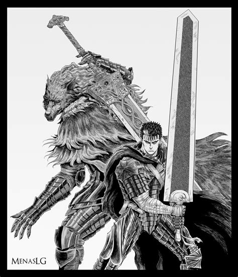 Guts And Blaidd The Half Wolf Elden Ring And 1 More Drawn By Menaslg
