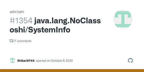 java lang noclassdeffounderror oshi systeminfo · issue 1354 · oshi