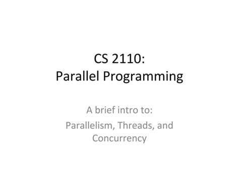 Parallel Programming Ppt
