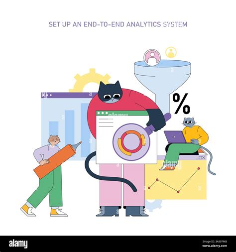 Marketing Tools For Analytics System Development The Illustration Features Characters Engaged