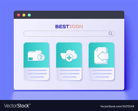 Set Add Cloud Unknown Document Folder And Next Vector Image