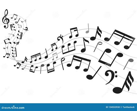 Musical Notes Background Music Notation Sheet Sound Melody And Note Symbols Vector