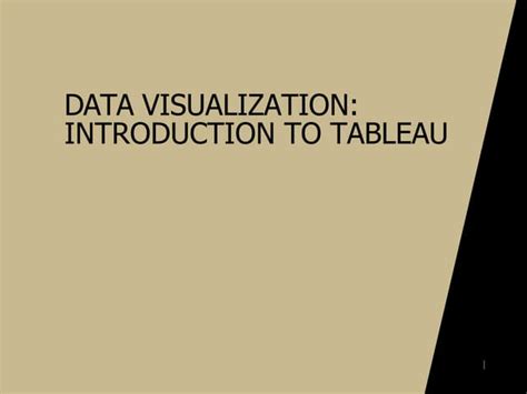 Intro Tableau Introduction To Beginners Pptx