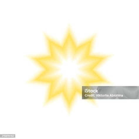 황금 별은 흰색 배경에 고립 된 부드러운 흐릿한 스타일의 모양으로 반짝입니다 그라데이션 아우라 효과가 있는 Y2k 스티커 블링 반짝임 또는 불꽃 놀이 아이콘은 흰색 배경에