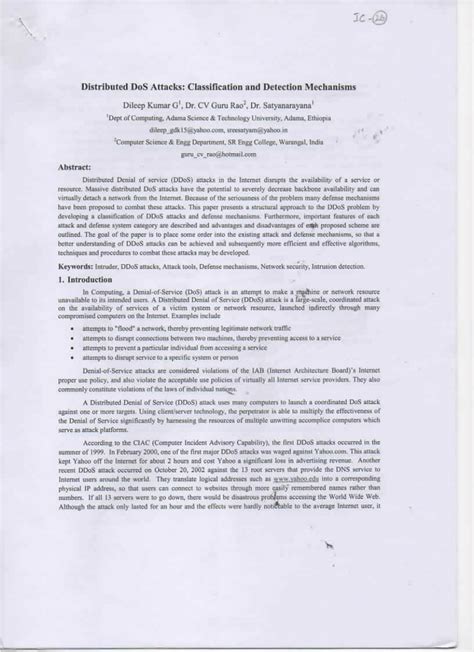 Pdf Distributed Dos Attacks Types Classification And Detection