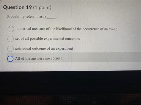 Solved Probability Refers To A N Numerical Measure Of The Chegg