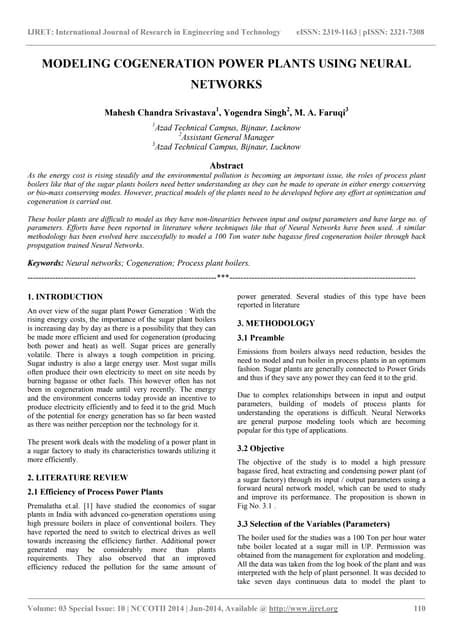 Modeling Cogeneration Power Plants Using Neural Networks Pdf
