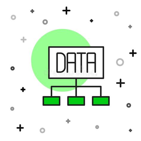Filled Outline Data Analysis Icon Isolated On White Background Business Data Analysis Process