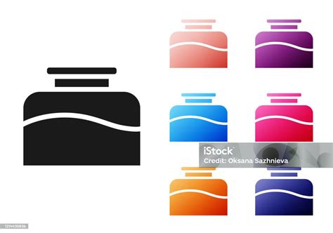 흰색 배경에 격리된 검은색 잉크웰 아이콘입니다 다채로운 아이콘을 설정합니다 벡터 일러스트레이션 고대의에 대한 스톡 벡터 아트 및 기타 이미지 Istock