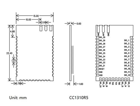 Ti Cc1310 12c12suartgpio Interface Rf Wireless Module With Long