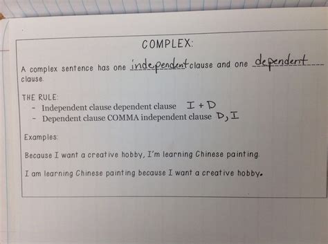 Complex Sentences Th Writing Anchor Charts Complex Sentences Sentences