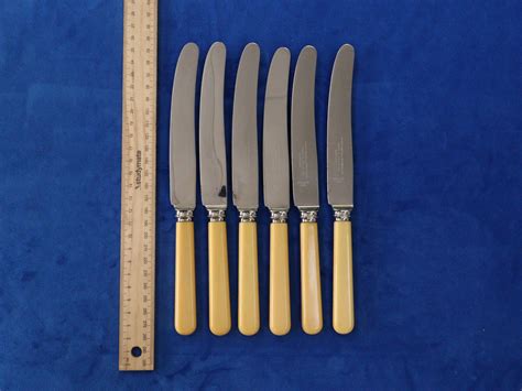 Lot Antique Bone Handle Knife Set X6 James N Neal Co Sandgate