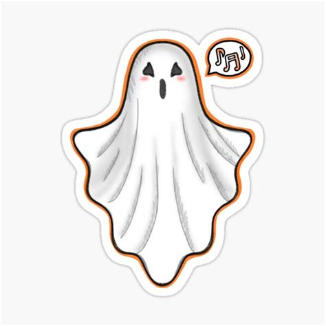 Cute Singing Ghost Sticker For Sale By Thepmpknqueen Redbubble