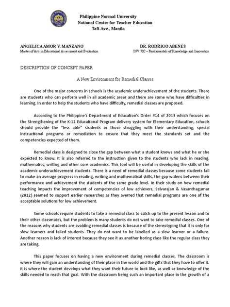 Innovation For Remedial Class In Math Pdf Classroom Teachers