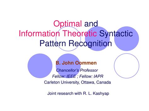 Ppt Optimal And Information Theoretic Syntactic Pattern Recognition Powerpoint Presentation