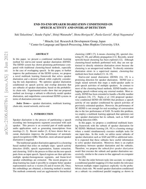End To End Speaker Diarization Conditioned On Speech Activity And