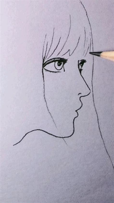 女孩侧面简笔画图片 女孩侧面简笔画图片全身 画趣文库（我爱生活）