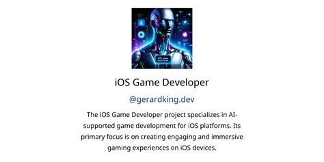 ios game developer gpts features and functions examples and prompts