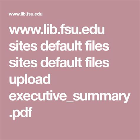 executive summary pdf