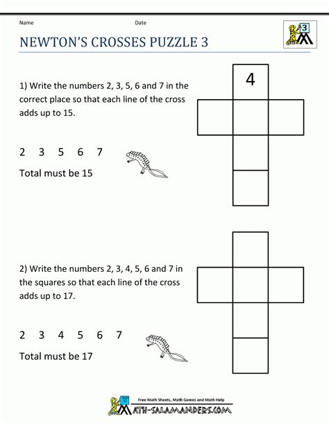 Math Puzzle Worksheets 3rd Grade — Db