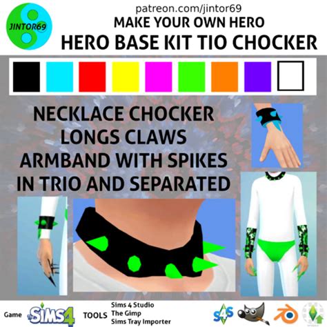 Hero Base Kit Trio Chockers With Long Claws Clothing Loverslab