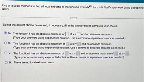 solved use analytical methods to find all local extrema of