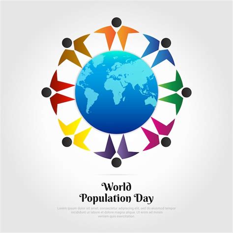 Premium Vector World Population Day Design Vector With World Map And