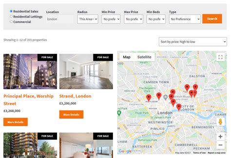 Display Property List And Map Side By Side With Our Map Search Add On Update Property Hive For