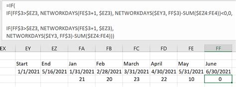 Excel Count WORK Days In Each Month Between Two Dates Stack Overflow