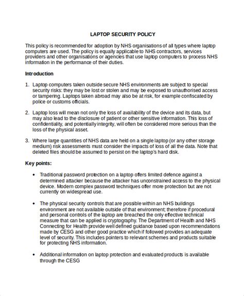 security policy template 13 free word pdf document downloads