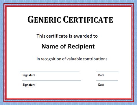 Generic Certificate Template Generic Certificate Template Generic Certificate Template Ce