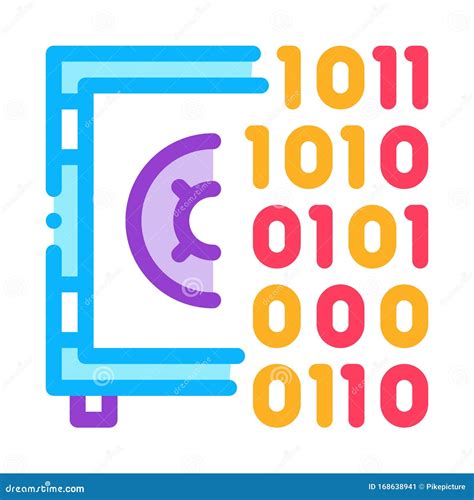 Computer Hacking With Binary Code Icon Vector Outline Illustration Stock Vector Illustration