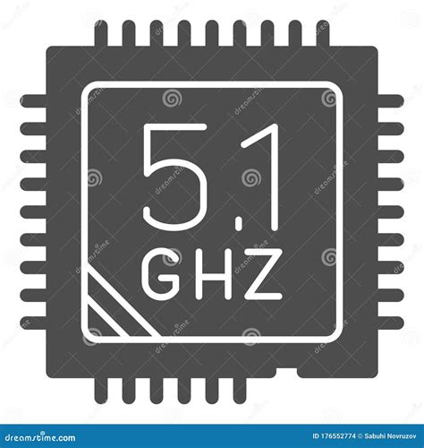 Modern Powerful Processor Solid Icon Computer Microchip Cpu Overlock Symbol Glyph Style