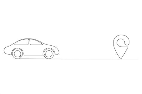 premium vector continuous single line art drawing of location and