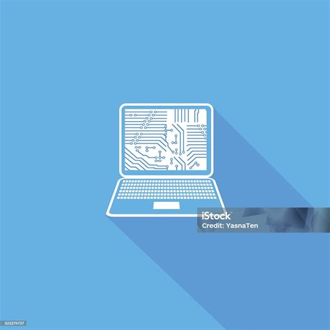 평편 걸리죠 Shadow 랩탑형 아이콘 세트 0명에 대한 스톡 벡터 아트 및 기타 이미지 0명 노트북 단일 객체 Istock