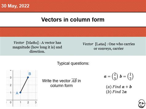 Vectors In Column Notation Teaching Resources