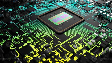 A Fragment Of Computer Hardware Components Powerful Cpu On A Chip 9699945 Stock Photo At Vecteezy