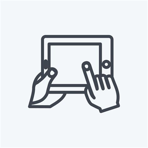 Icon Using Tablet Suitable For Hand Actions Symbol Line Style Simple Design Editable Design