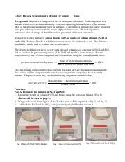 Physical Separation Of A Mixture Lab Procedure And Calculating Course Hero