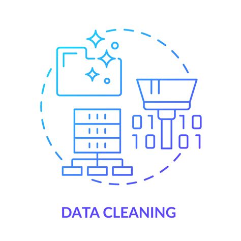 Data Cleaning Blue Gradient Concept Icon Data Mining Process Abstract Idea Thin Line