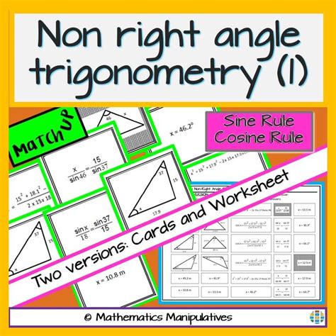 Trigonometry Non Right Angle Sine Rule Cosine Rule Match Up Digital Babe Learning