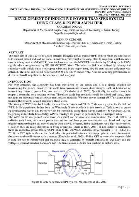 Pdf Ijiert Development Of Inductive Power Transfer System Using