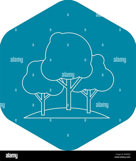 Trees Icon In Outline Style Stock Vector Image Art Alamy