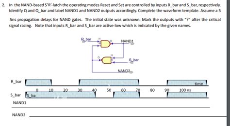 Solved In The NAND Based S R Latch The Operating Modes Chegg Com