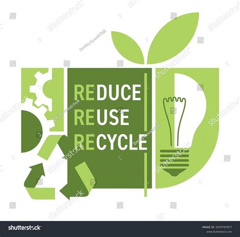 Reduce Reuse Recycle Slogan Environment Saving Stock Vector Royalty
